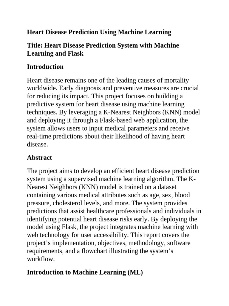 Heart Disease Prediction Using Machine Learning | PDF | Machine ...
