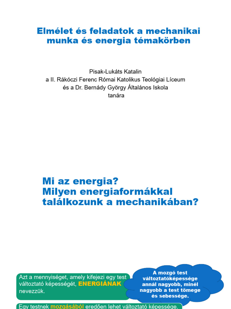 Mechanikai Munka Energia3resz | PDF