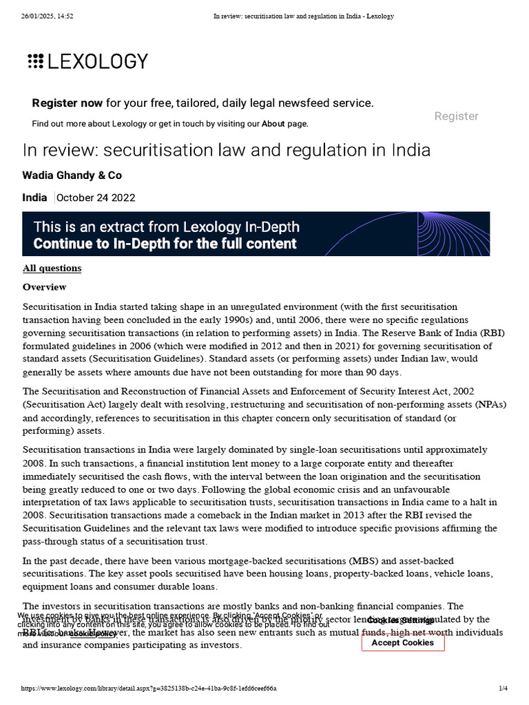 India's Securitisation Law Review | PDF | Securitization | Taxes