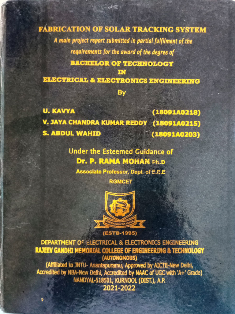 2021-22 - EEE Sample Project | PDF | Photovoltaics | Thin Film Solar Cell