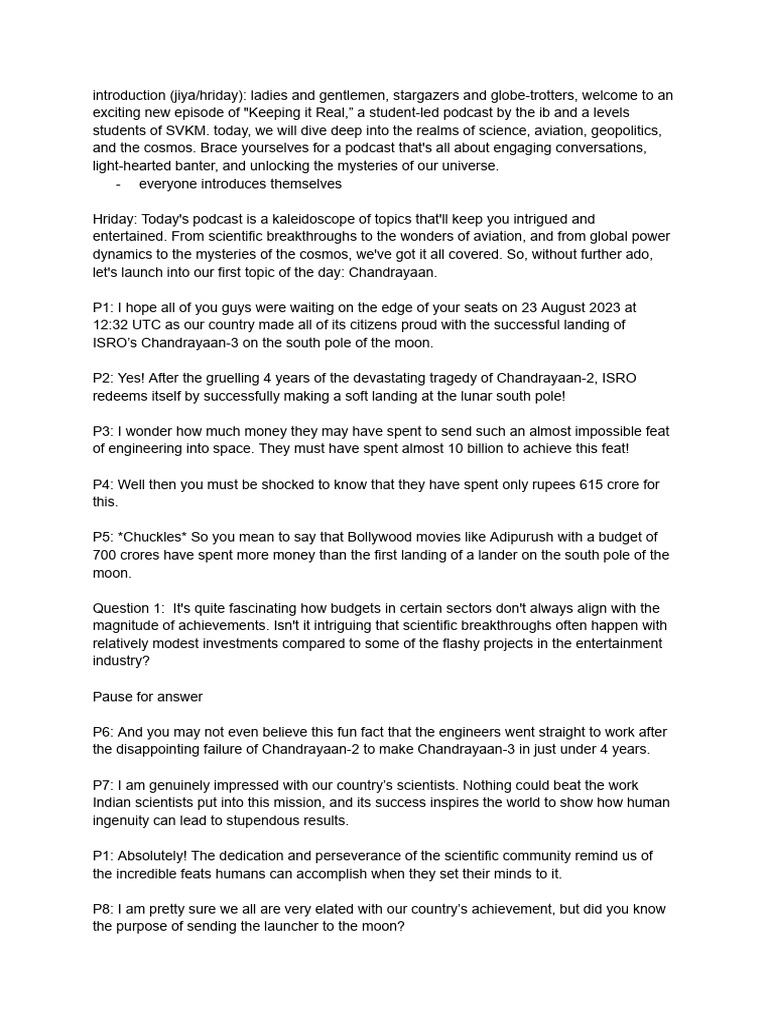 Keeping It Real Script 1 | PDF | Emirates (Airline)