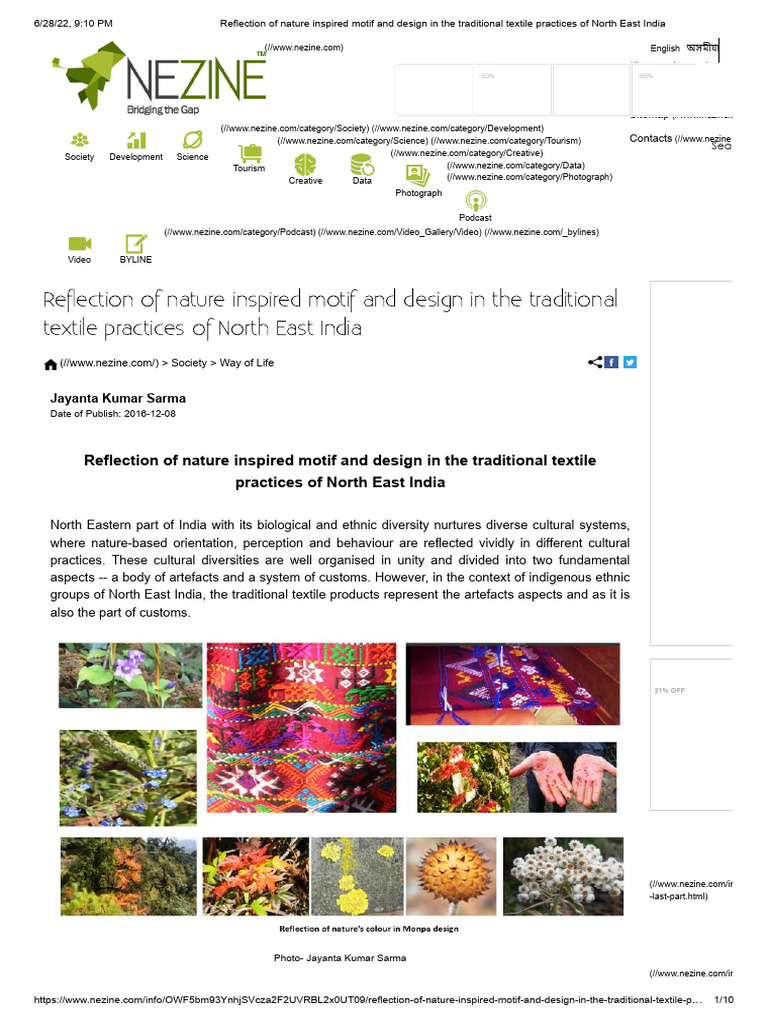 Reflection of nature inspired motif and design in the traditional ...