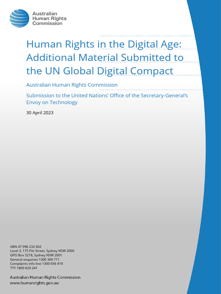 Human Rights in the Digital Age - Additional Material Submitted to the UN Global Digital Compact ...