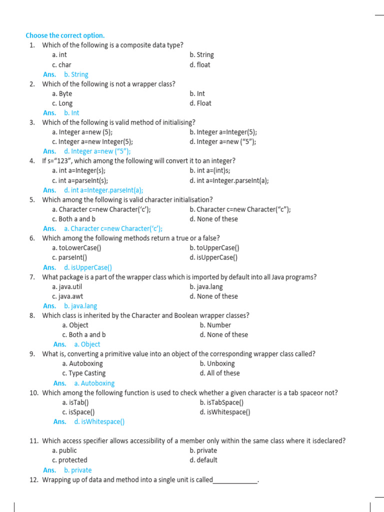 RT2 logical que_solution | PDF | Method (Computer Programming) | Data Type