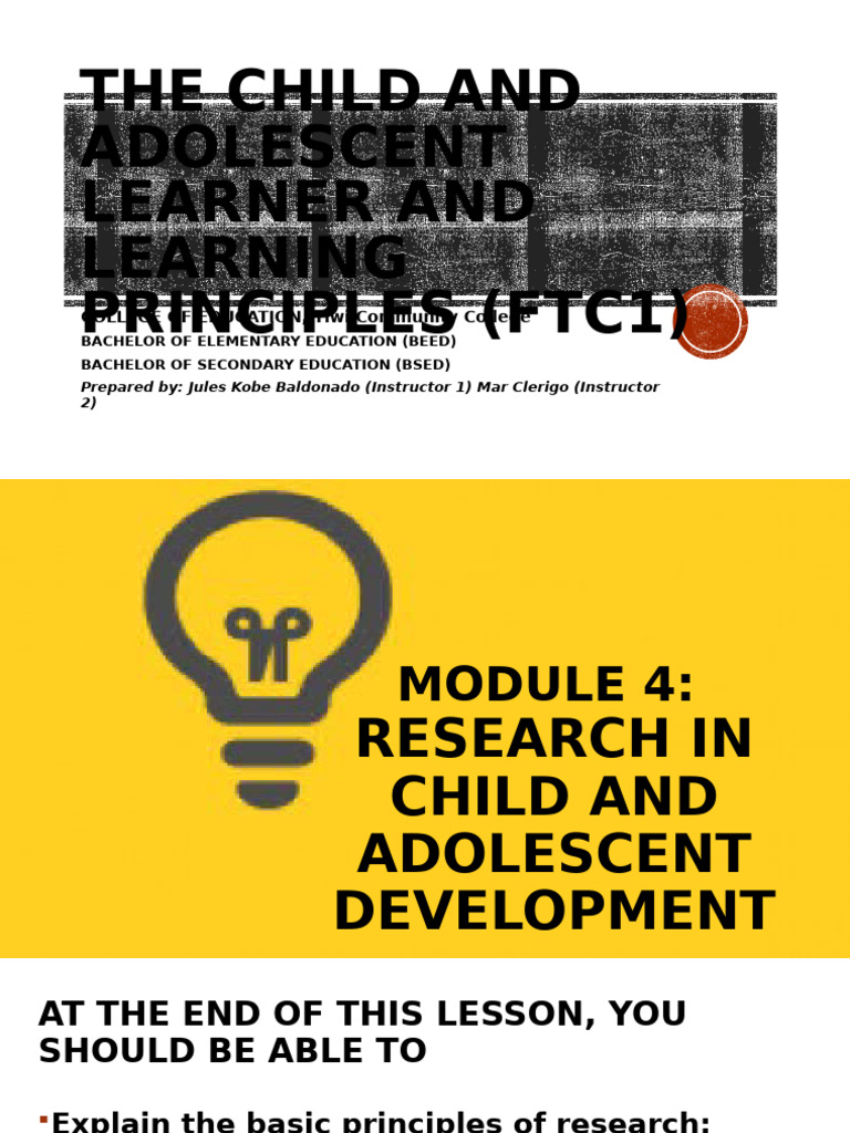 Lmodule 4 Research in Child and Adolescent Development | PDF ...