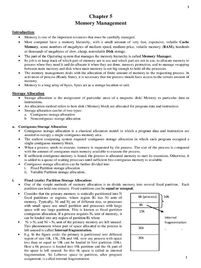 Chapter-5 Memory Management | PDF