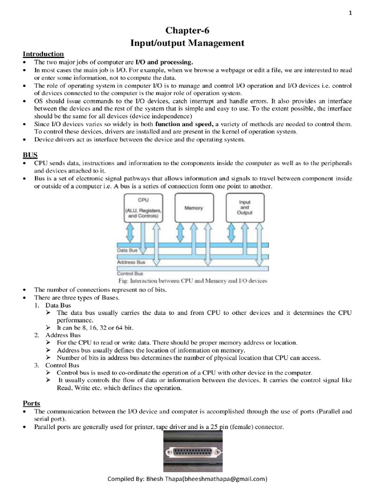 Chapter-6 Input Output Management | PDF Chapter-6 Input Output Management | PDF