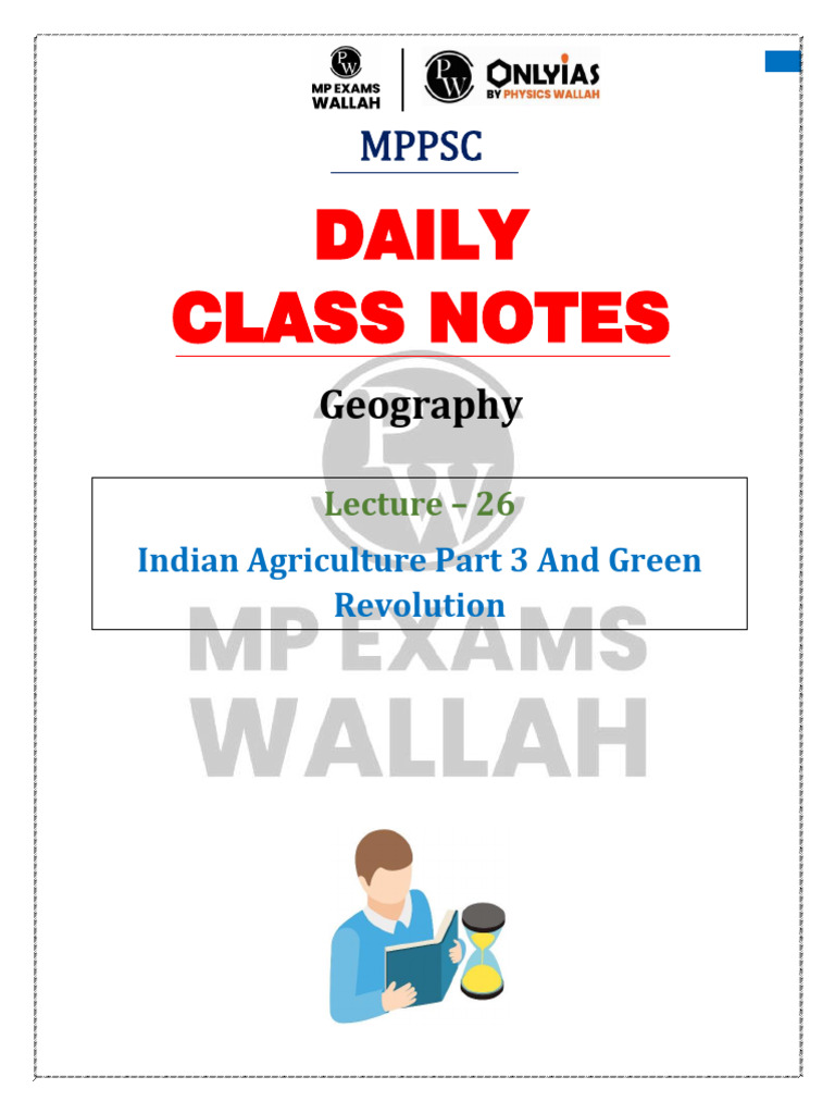 mp Geography 26 _ Daily Class Notes (English) | PDF | Agriculture ...