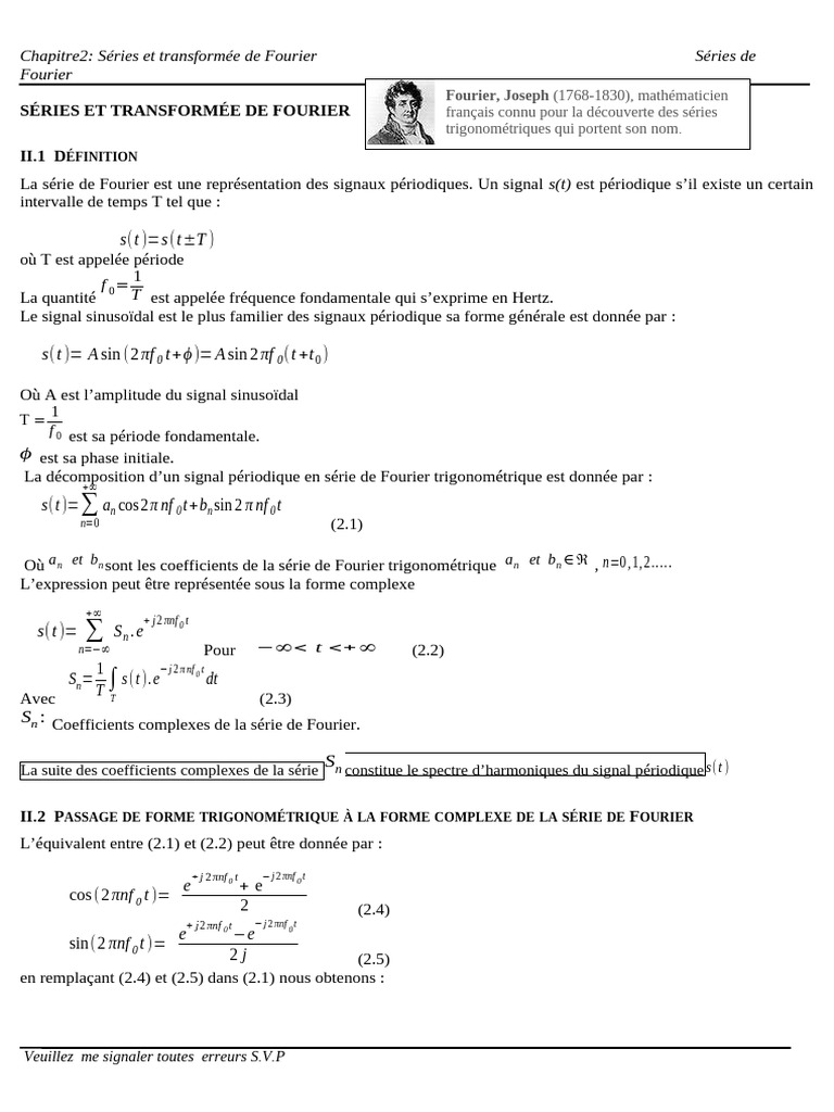 Séries et Transformée de Fourier | PDF | Série de Fourier | Mécanique ...
