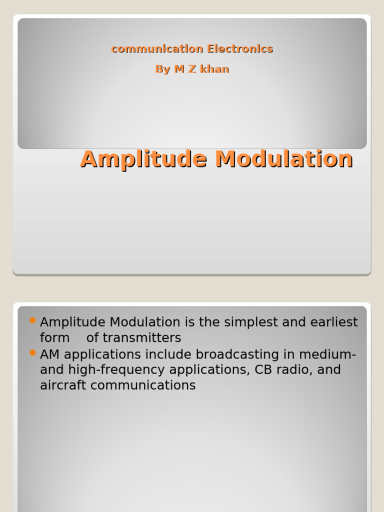 5muzafar Am Modulation | PDF | Telecommunications Engineering ...