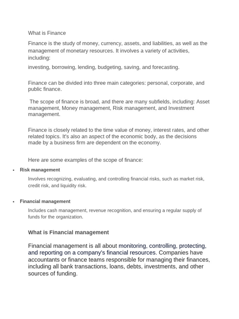 Finance Essentials for Managers | PDF | Investing | Forecasting