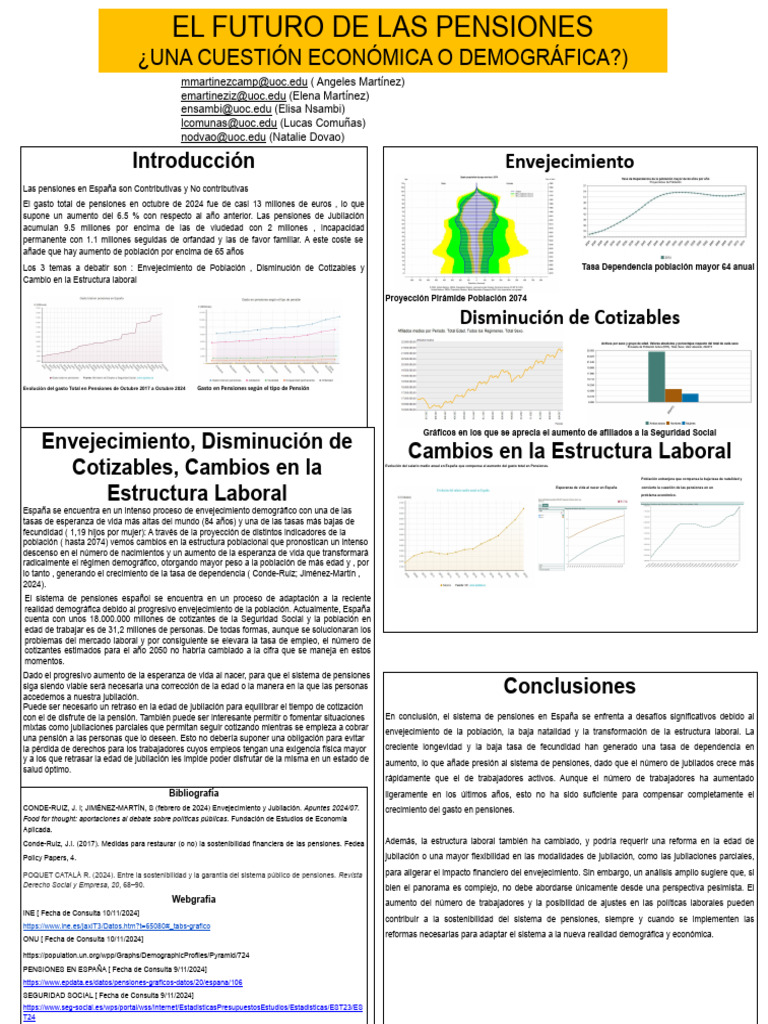 PEC 2- Ejercicio 3 - póster grupo 4.pptx 2 | PDF | Pensión | Jubilación