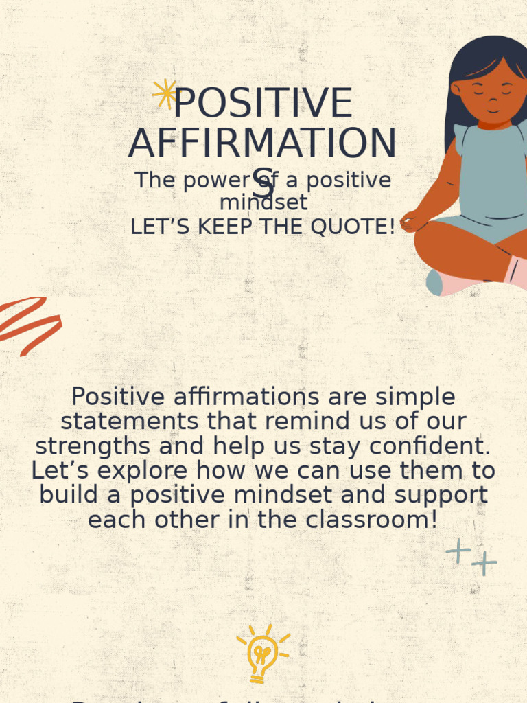 Positive Affirmation Presentation in Colourful Illustrative Educational ...