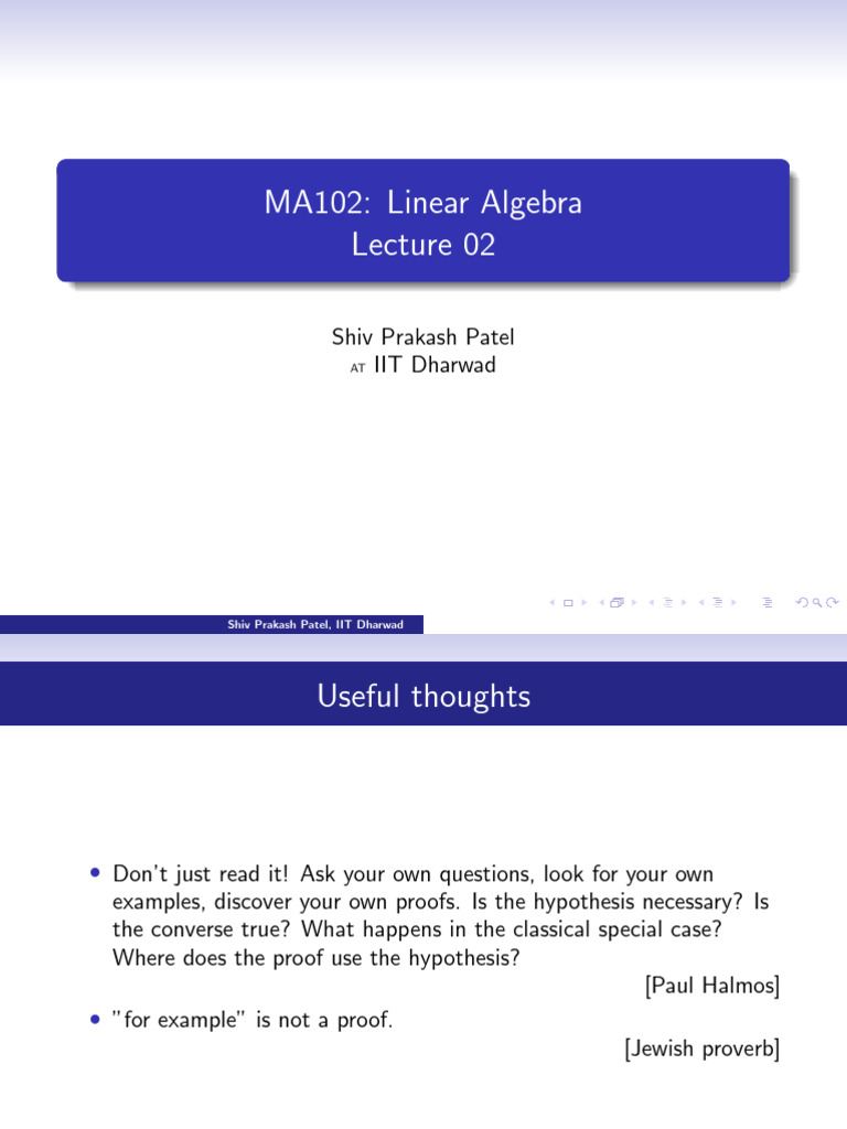 Lecture 02 1 Pdf System Of Linear Equations Matrix Mathematics