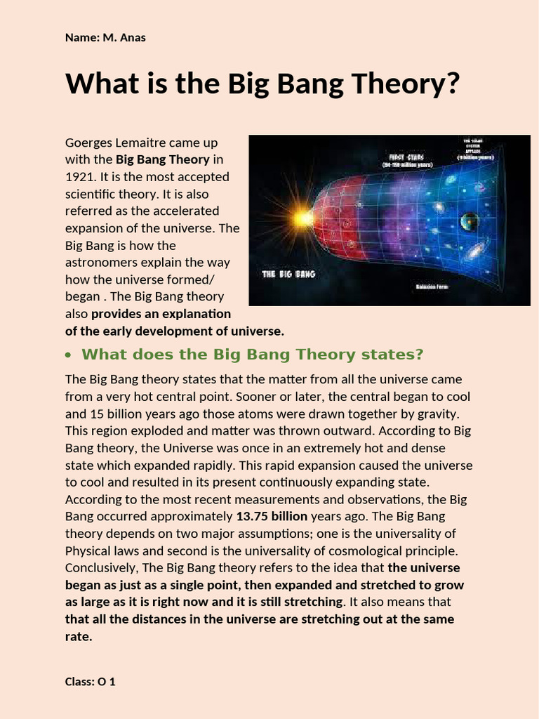 What Is The Big Bang Theory | PDF | Universe | Big Bang