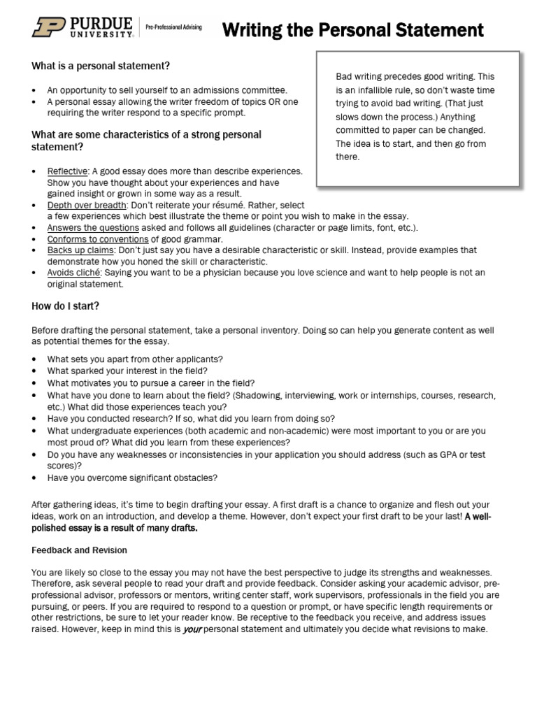 Tips for Writing a Personal Statement | PDF | Communication | Reason