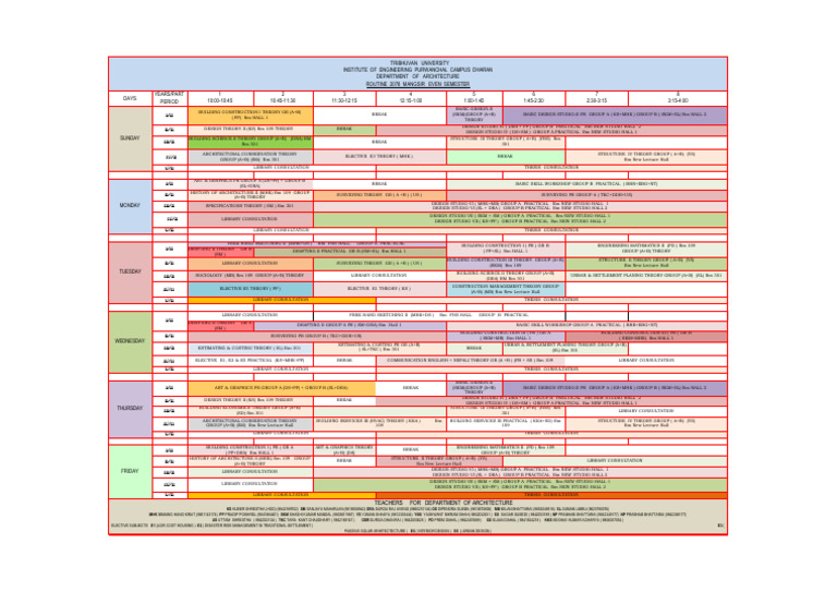 Even Semester Routine 2078 Doa | PDF