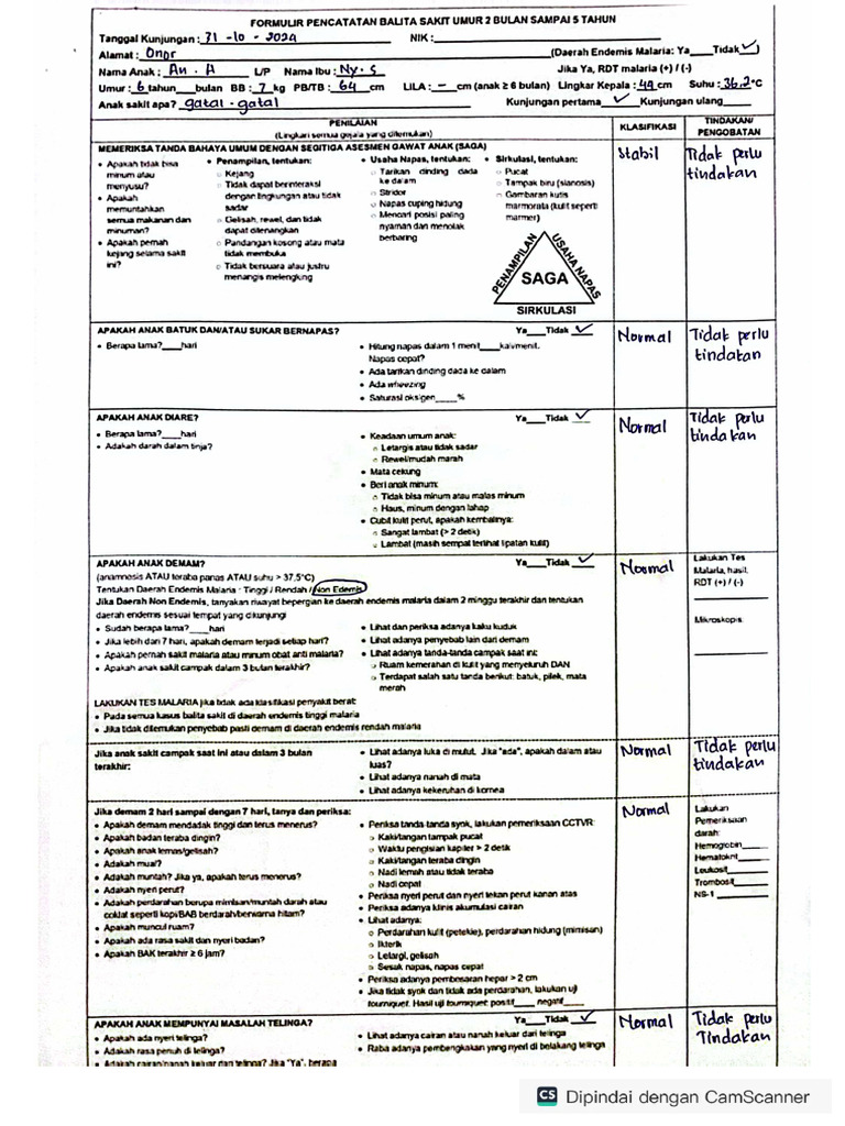Laporan MTBS Putri Rahmadani | PDF