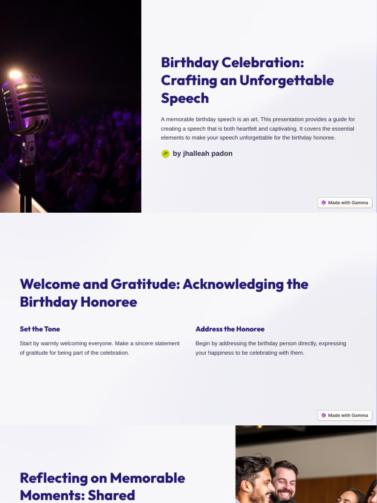 Unforgettable Birthday Speech Guide | PDF | Happiness