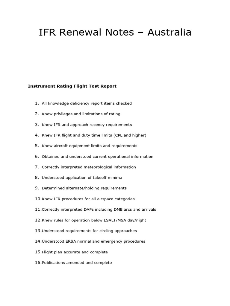 IFR Notes | PDF | Instrument Flight Rules | Aerospace