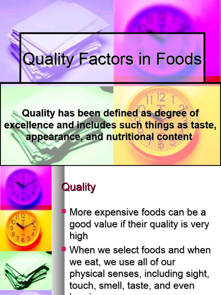 Lecture 39 Quality Factors in Foods | PDF | Taste | Senses