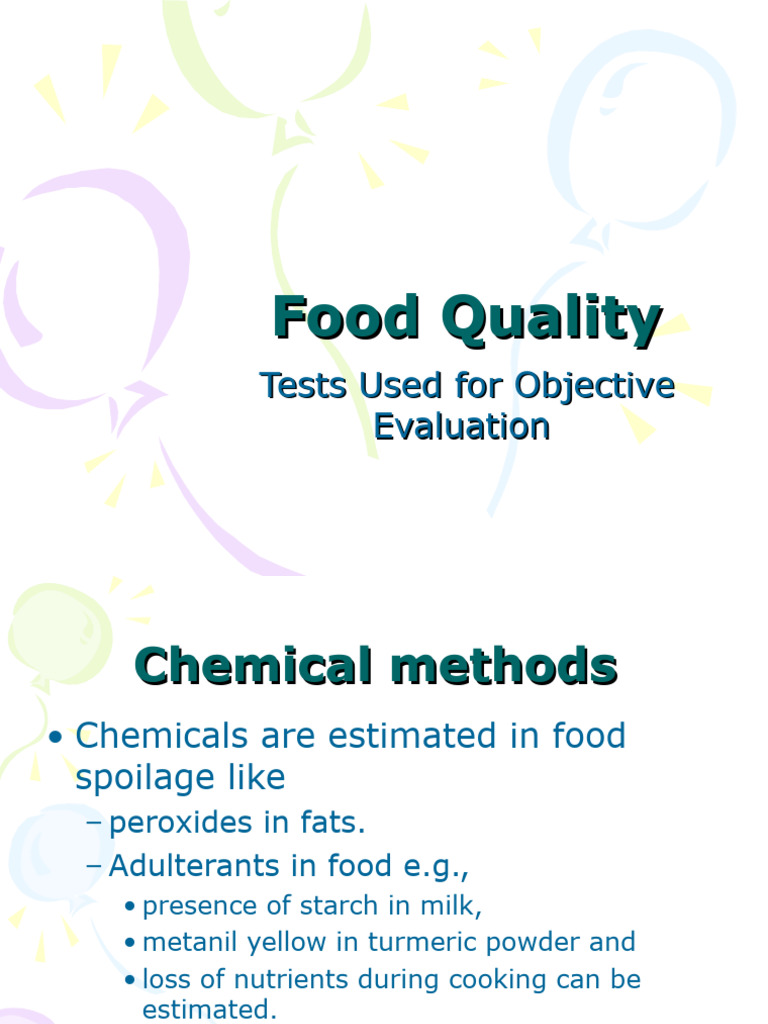 Objective Food Quality Evaluation Methods | PDF | Metrology