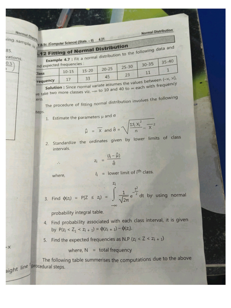 6) Fitting of Normal Distribution and Chi - Square | PDF