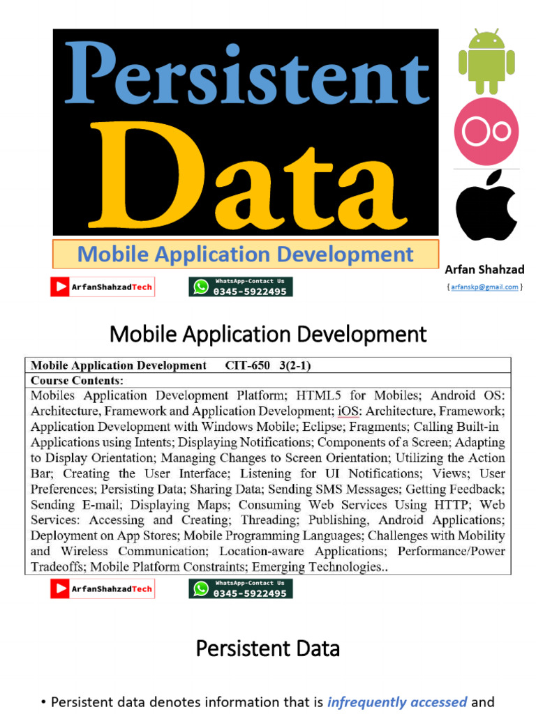 Android Persistent Data Storage Guide | PDF | Mobile App | Computer ...