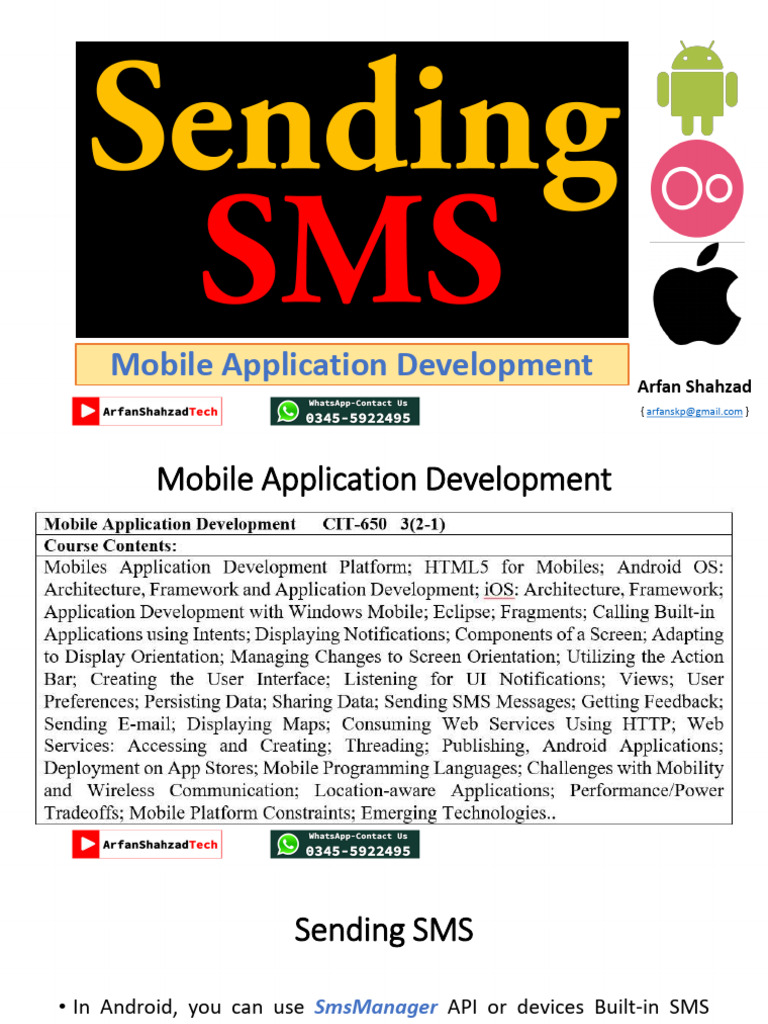 MobApp 15 - Sending SMS | PDF