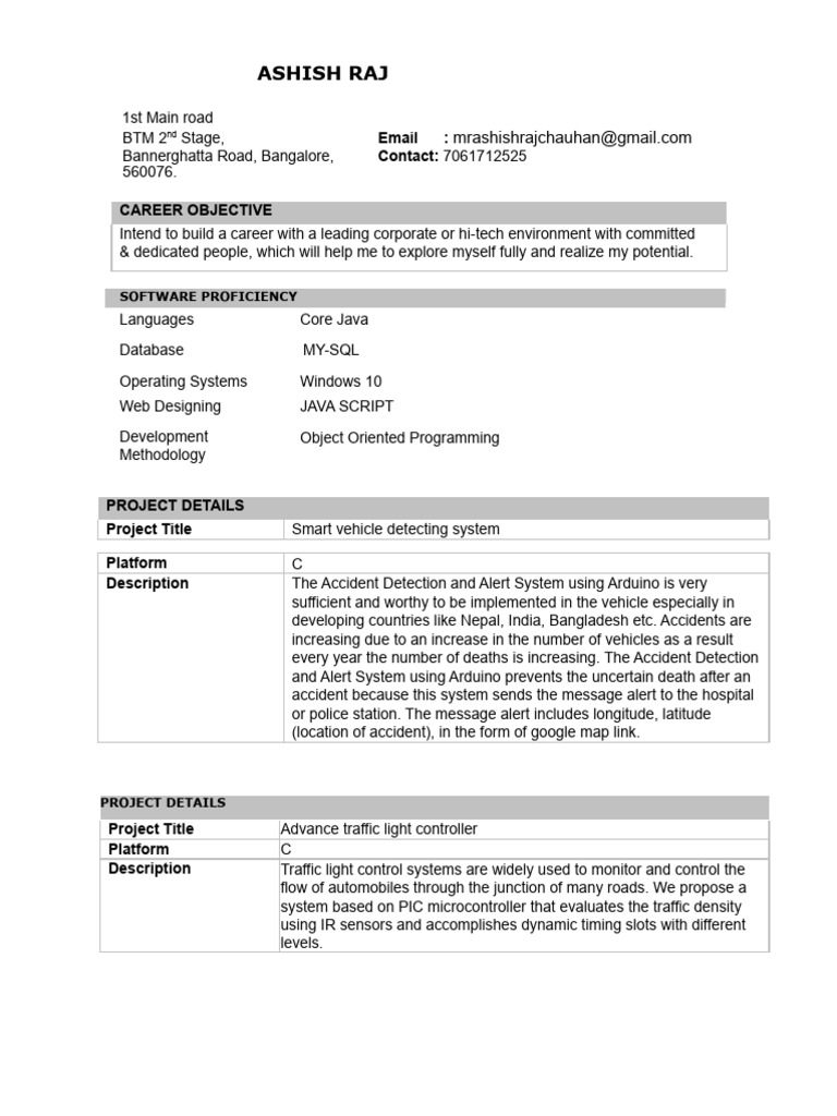 Ashish Raj Resume | PDF | Computing