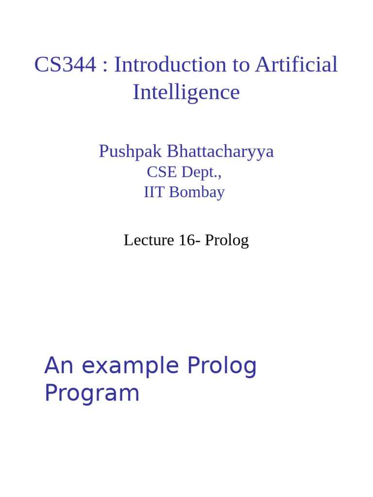 Cs344 Lect16 Prolog 12feb08 | PDF | Logic | Grammar