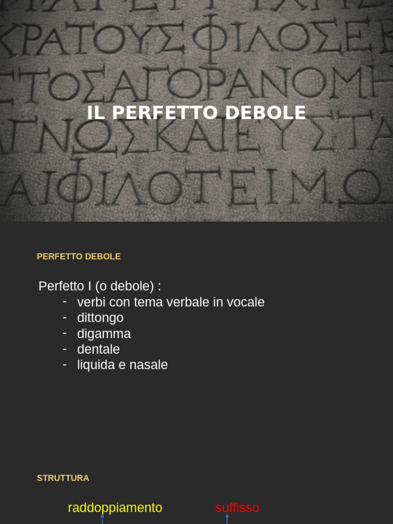 Perfetto Debole | PDF