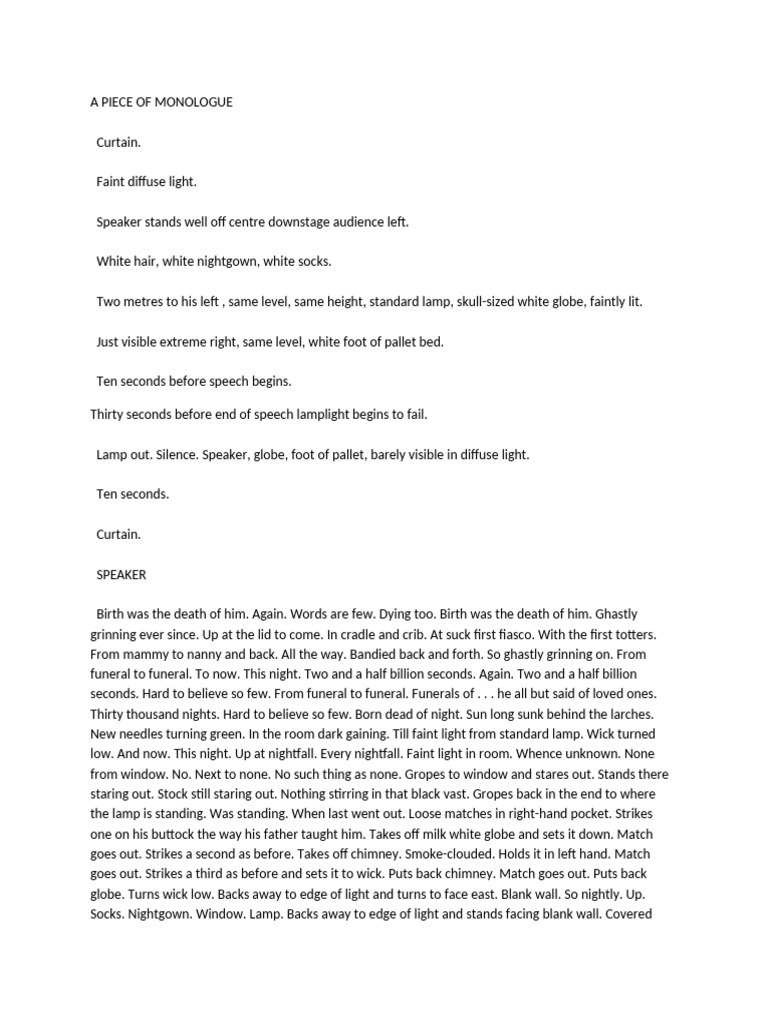 A Piece of Monologue en | PDF