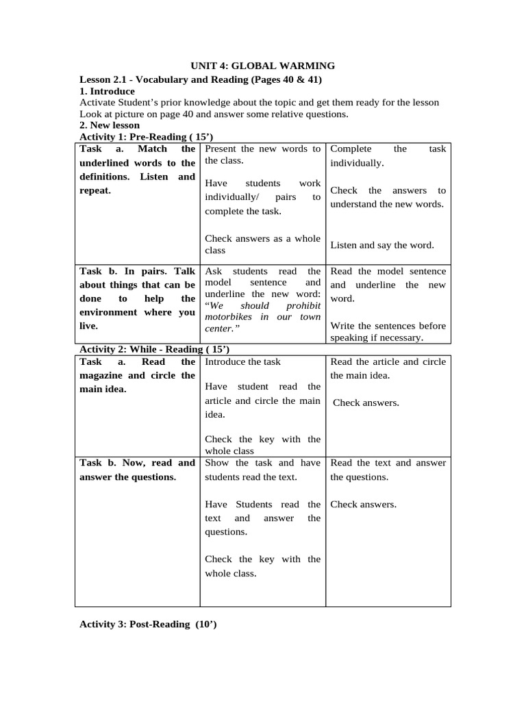 Lesson Plan Pdf Vocabulary Cognitive Science