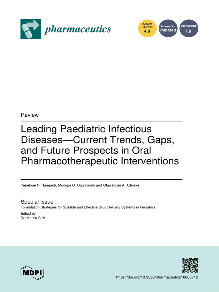 Leading Paediatric Infectious Diseases C | PDF | Management Of Hiv/Aids | Pharmaceutical Formulation