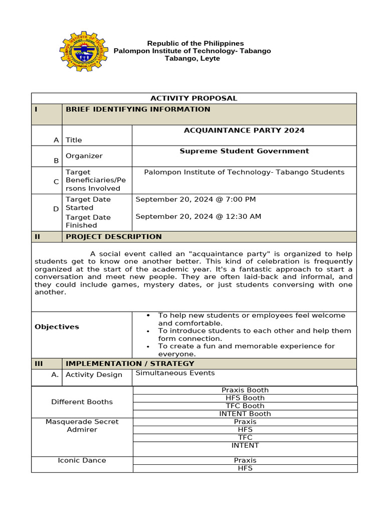 Acquaintance 2024 Proposal - 093849 | PDF