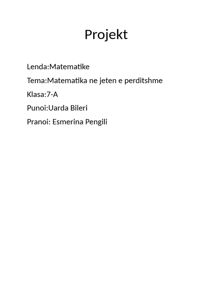 Projekt Mat | PDF