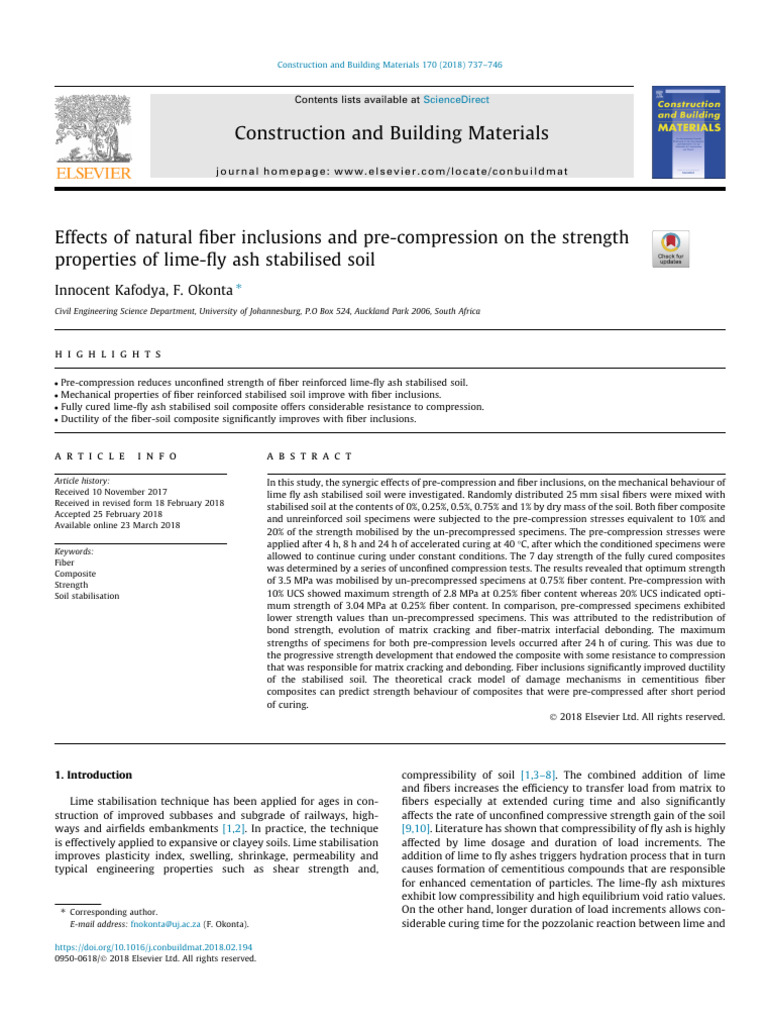 Effects of natural fiber inclusions and pre-compression on the strength ...