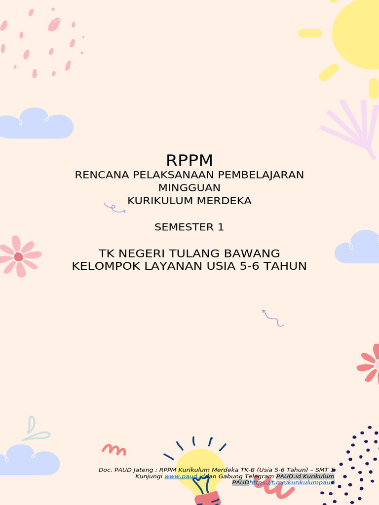 RPPM - TK - B - 5 - 6 - Tahun - Kurikulum - Merdeka - Smt1 | PDF