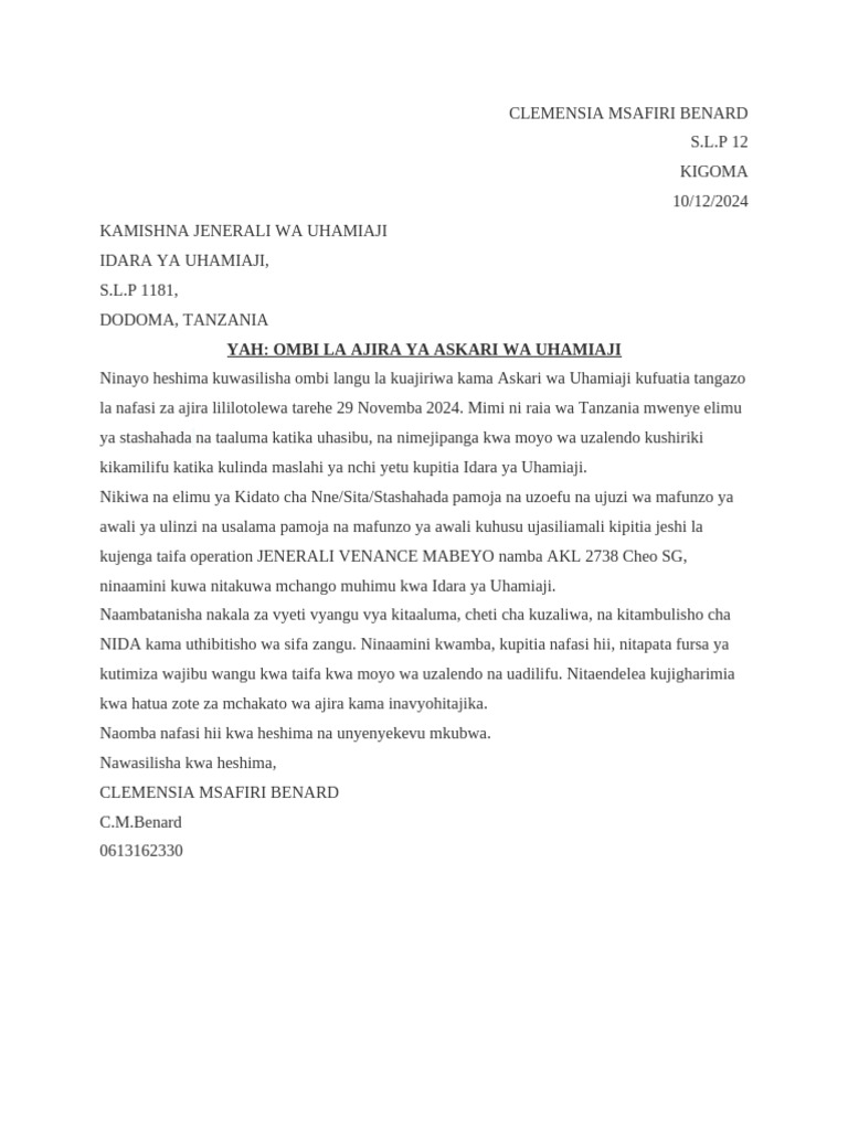 Barua Uhamiaji | PDF