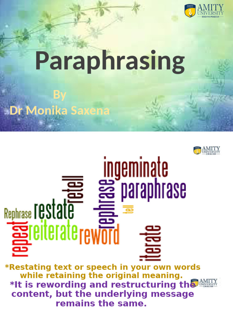 Paraphrasing | PDF