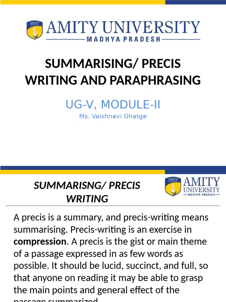 PRECIS WRITING | PDF | Linguistics
