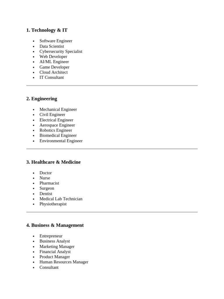 Career Database collection | PDF