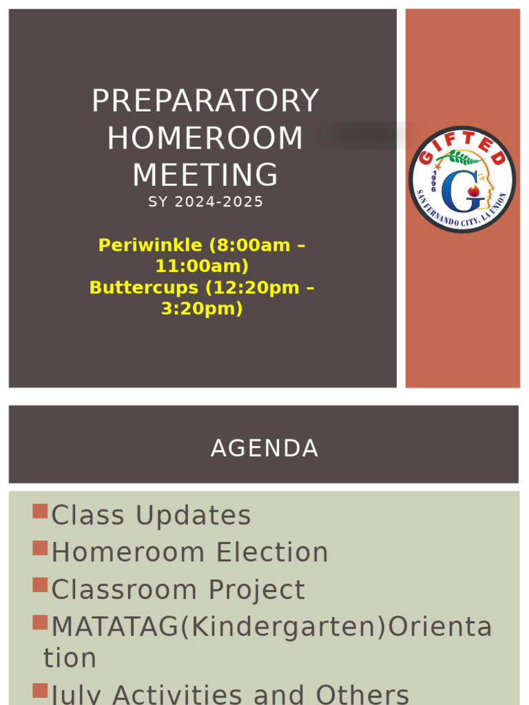 Homeroom Meeting | PDF