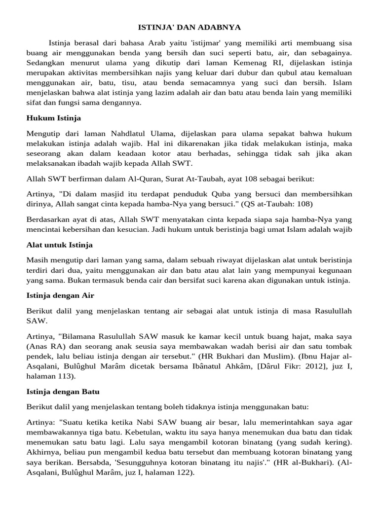 ISTINJA | PDF