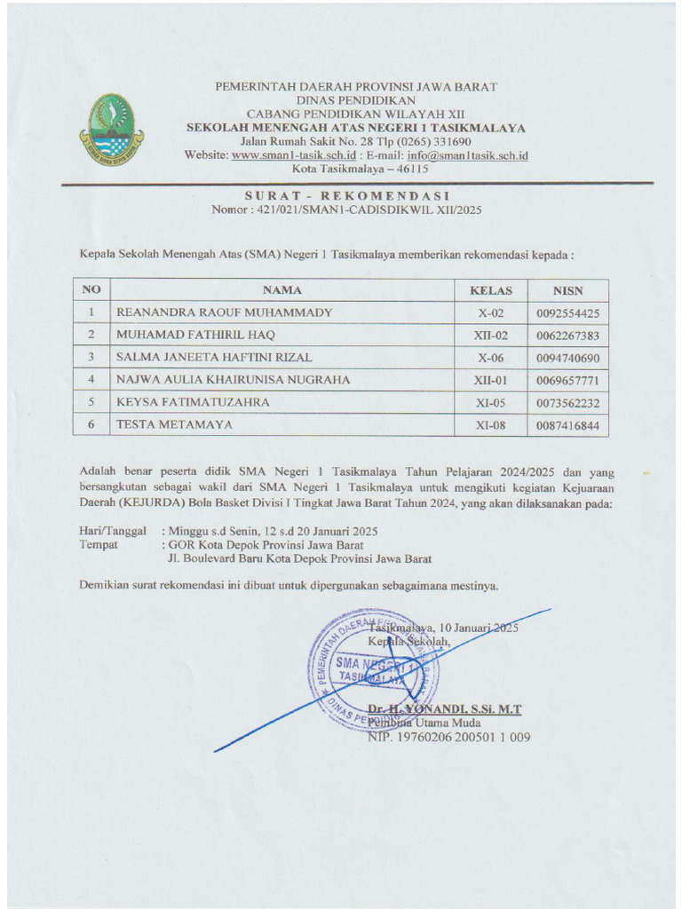 Scan Surat Rekomendasi | PDF