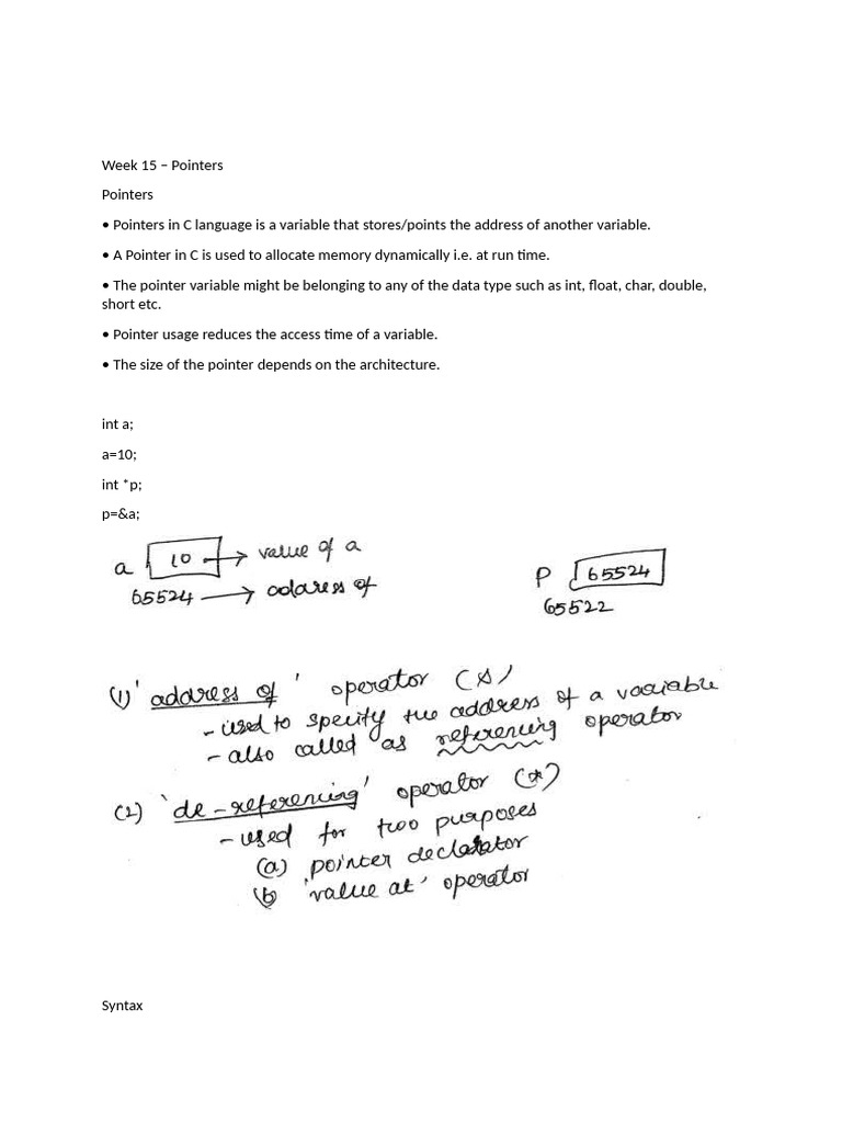 Pointers | PDF | Pointer (Computer Programming) | Parameter (Computer ... Pointers | PDF | Pointer (Computer Programming) | Parameter (Computer ...