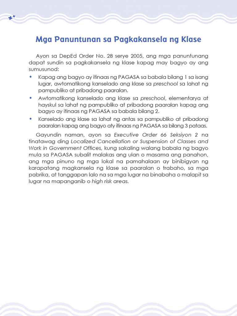 Panuntunan_sa_Pagsara_ng_Klase (1) | PDF