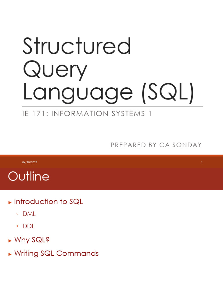 Introduction to SQL and DDL Commands | PDF | Sql | Databases