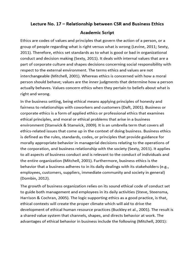Academic Script L1 | PDF | Corporate Social Responsibility | Business ...